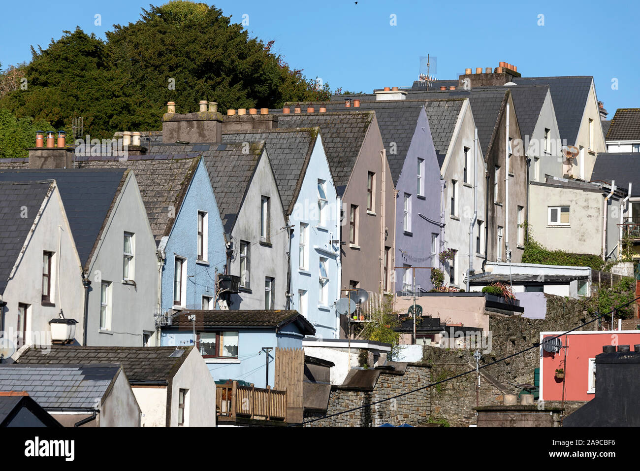 House s in a row, Harbor town of Cobh - RMS Titanic's final port of ...