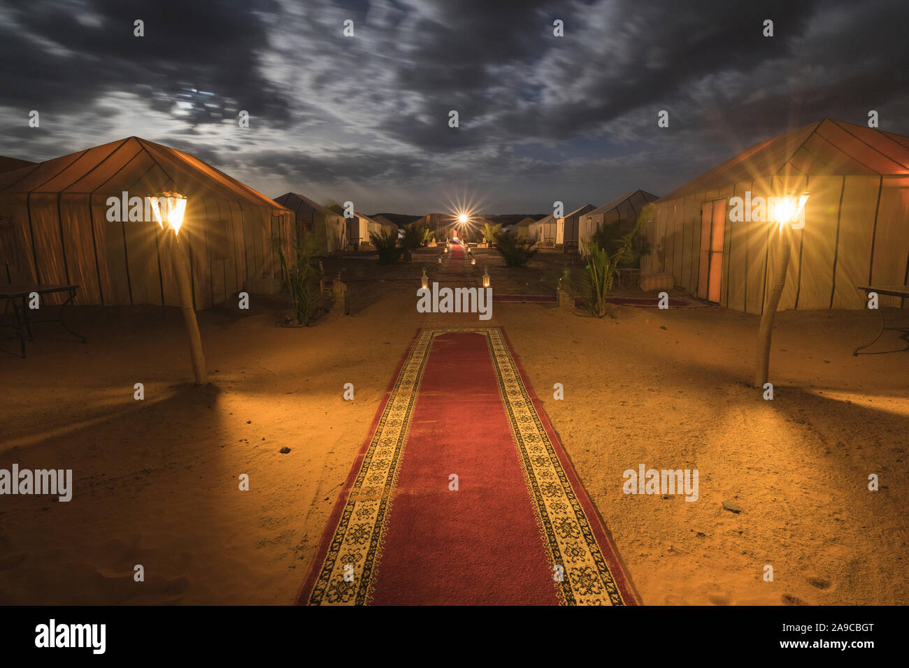 Jaimas in Sahara desert at night Stock Photo - Alamy