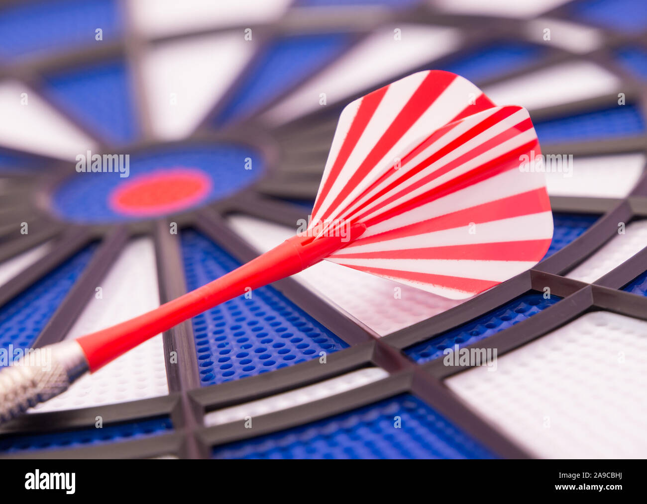 dartboard with red an blue darts. close-up, selective focus Stock Photo ...
