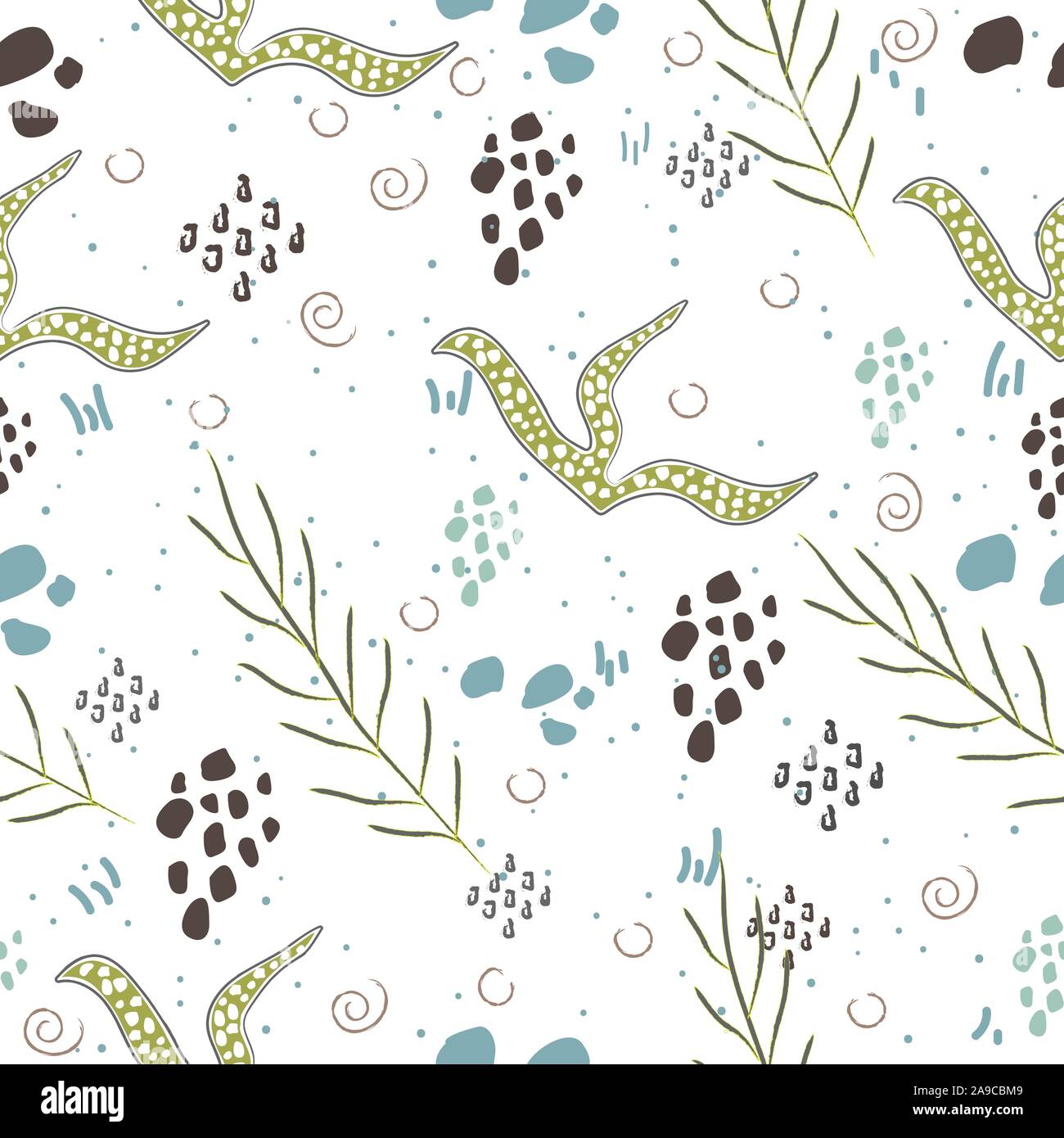 Seamless Algae Seamless Pattern. Modern Digital Design. Marine ...