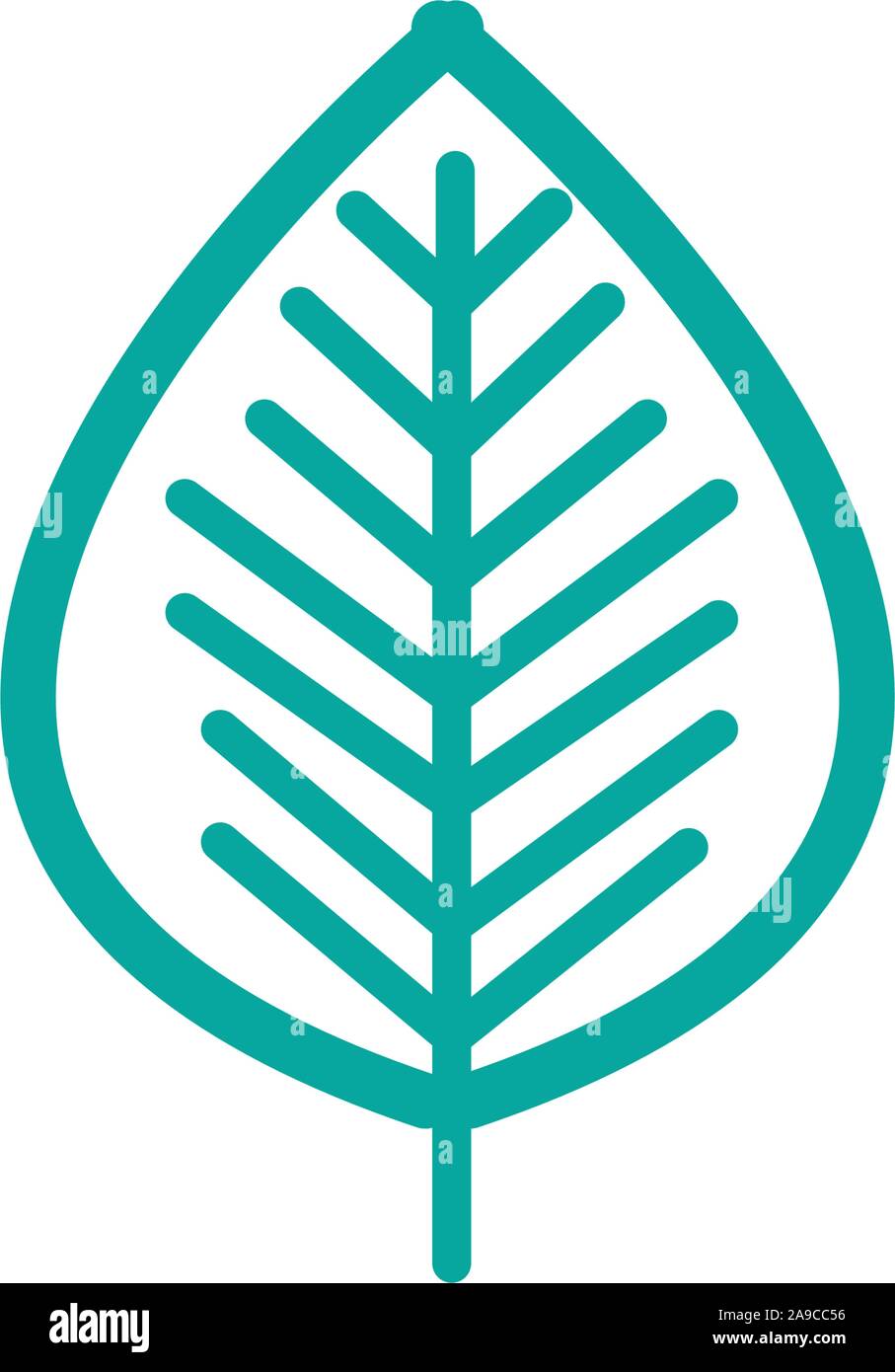 foliage nature leaf icon line green vector illustration Stock Vector ...