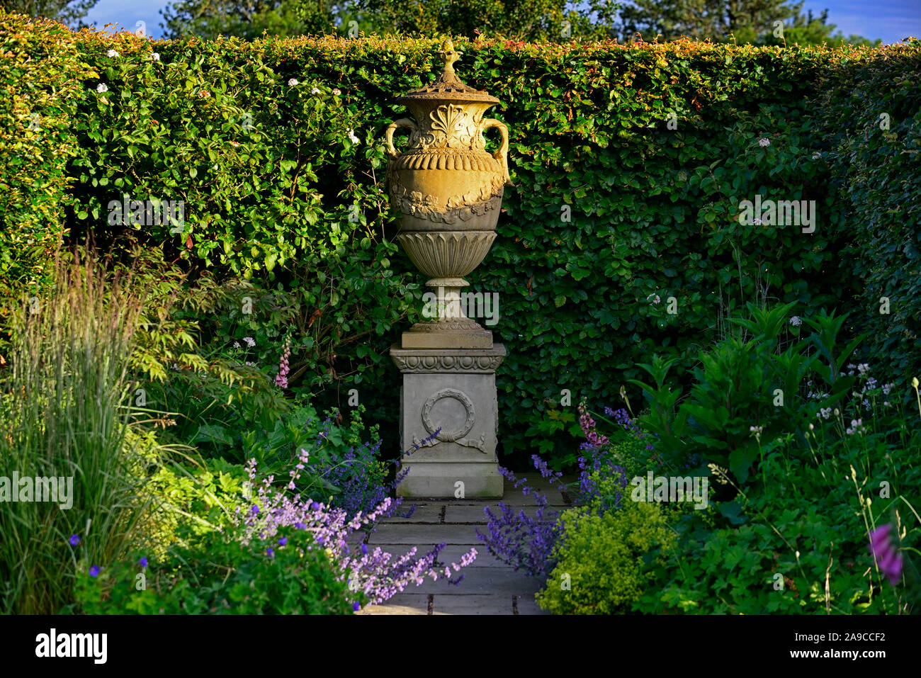 concrete urn and plinth,classical urn and plinth,garden feature,formal ...