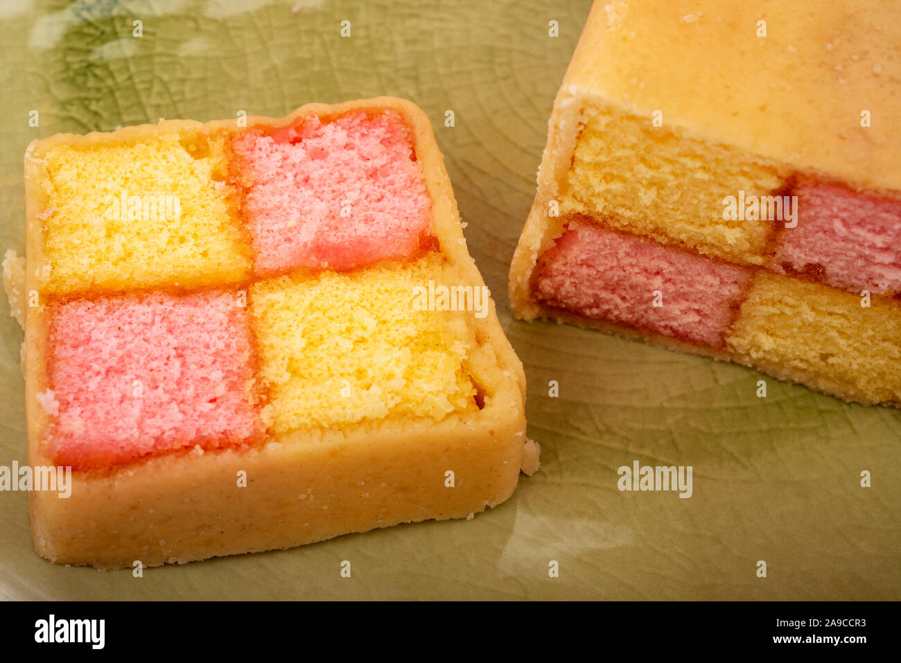 Mr Kipling Battenberg cake Stock Photo - Alamy