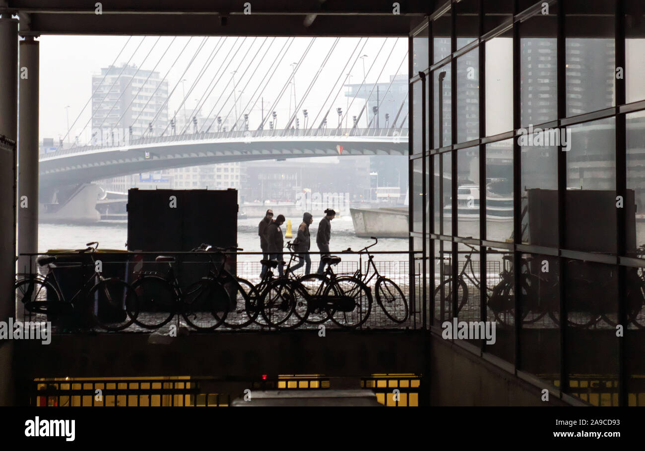 Rotterdam bridge bicycle hi-res stock photography and images - Alamy