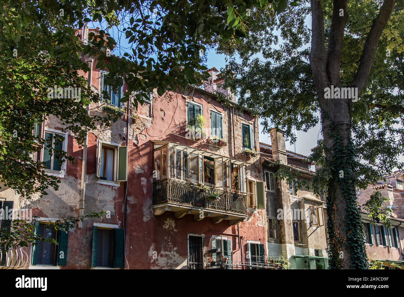 Historic Romantic Building with Balcony Venice Venezia, Italy Stock ...