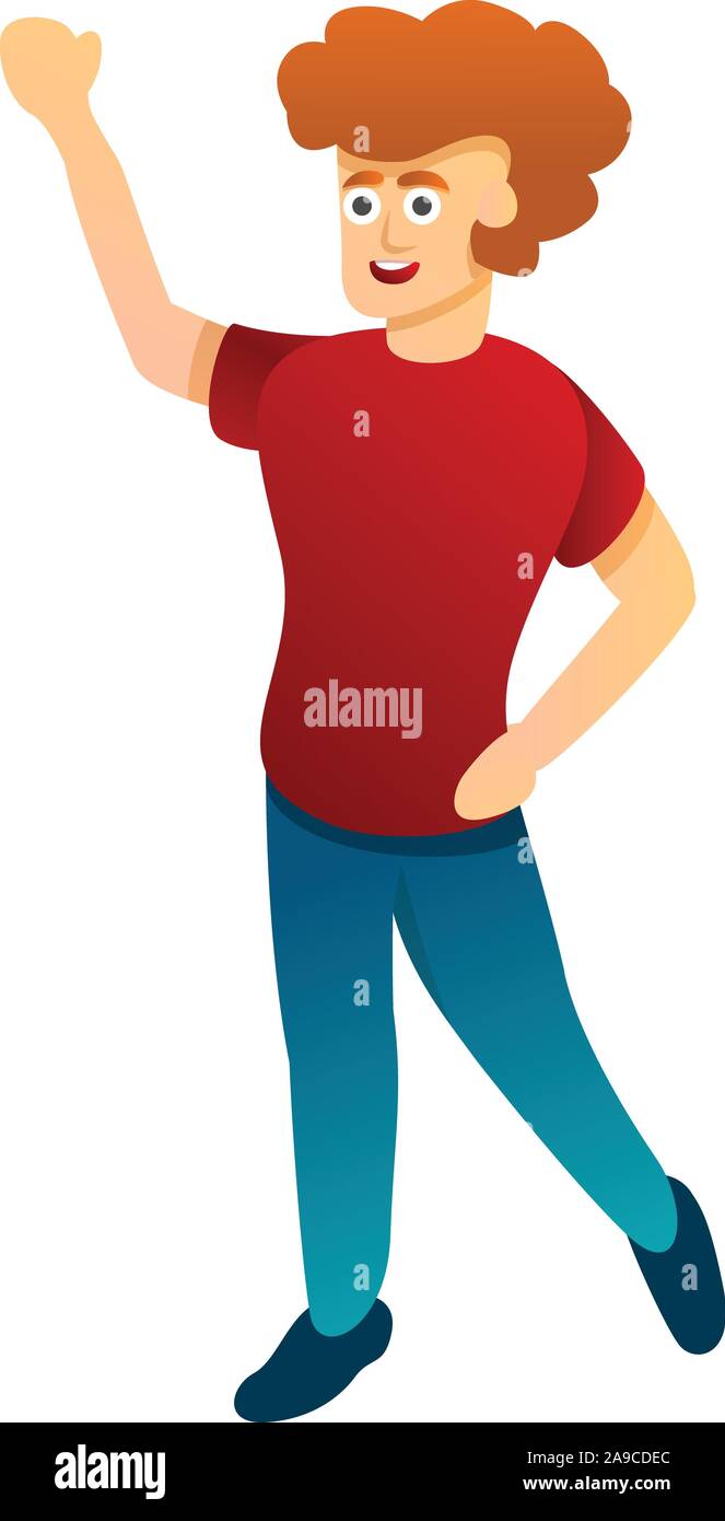 Happy hi boy icon. Cartoon of happy hi boy vector icon for web design ...