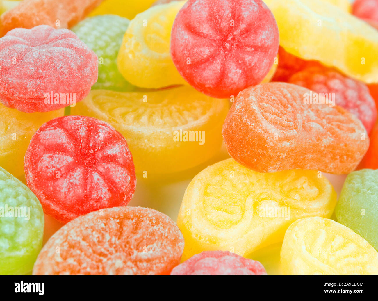 Various hard candy sweets close up Stock Photo - Alamy