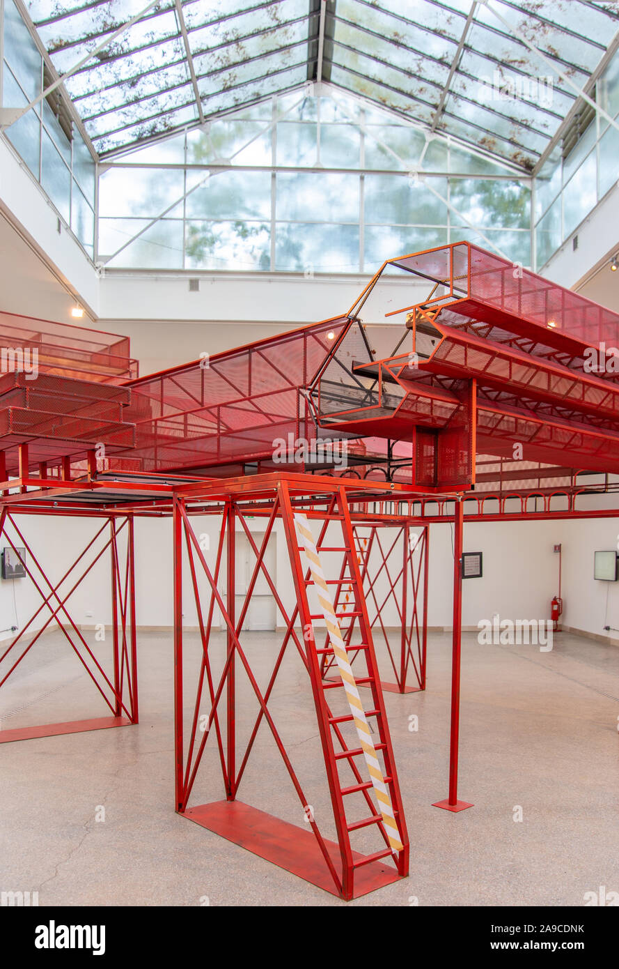 Red Industrial Architecture Structure Stock Photo - Alamy
