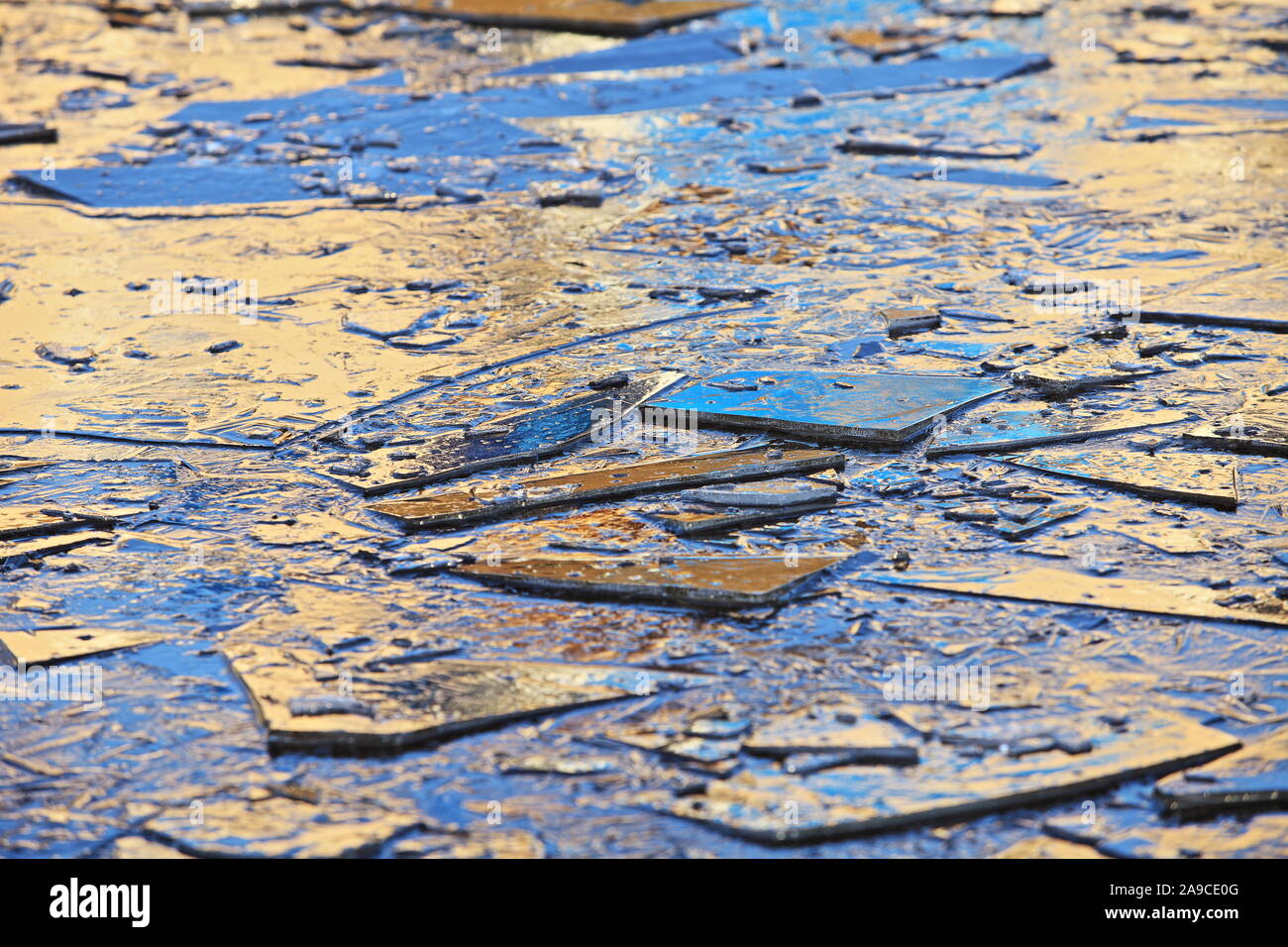 blue and gold ice, abstract winter background Stock Photo - Alamy