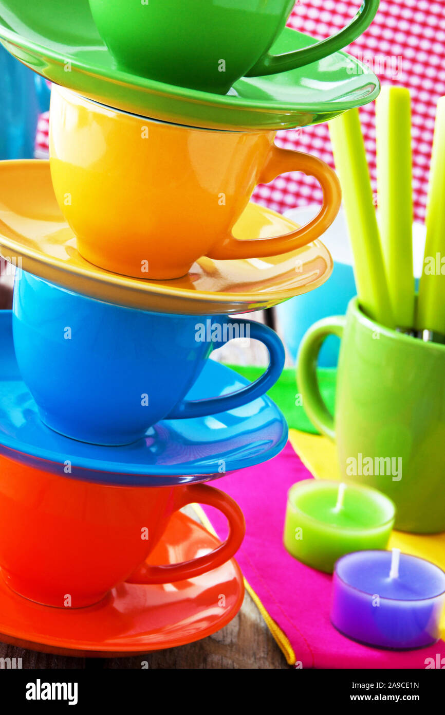 Colorful dishes and decorations Stock Photo - Alamy