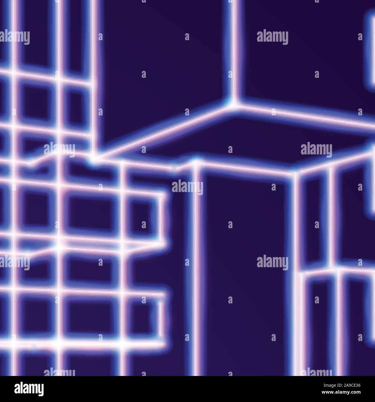 Bright neon lines abstract background with retro computer technology ...