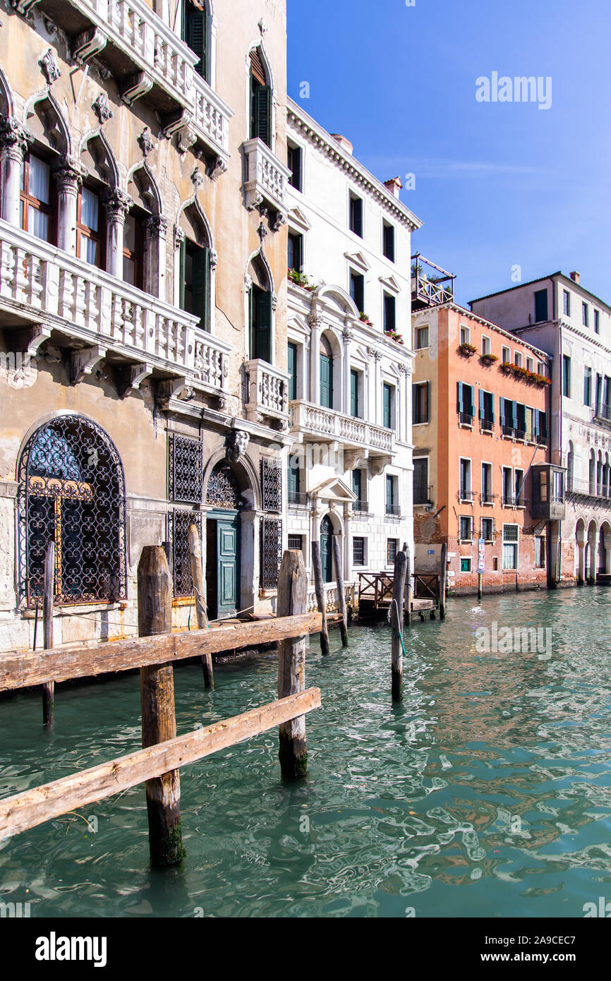 Historic Romantic Building with Balcony Venice Venezia, Italy Stock ...