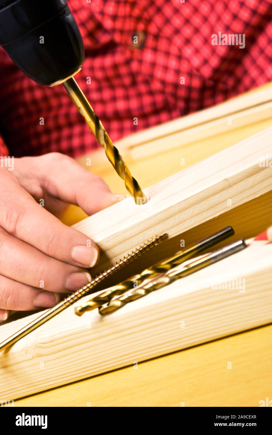 Handcraft tools and hands Stock Photo - Alamy