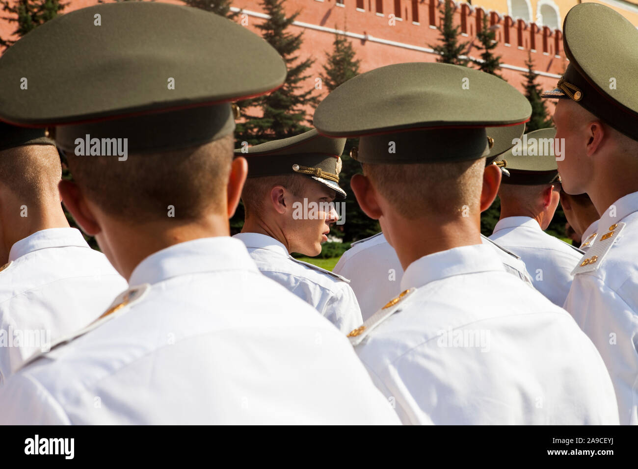 Moscow, Russia - August 14th 2011: Russian soldiers paying their ...