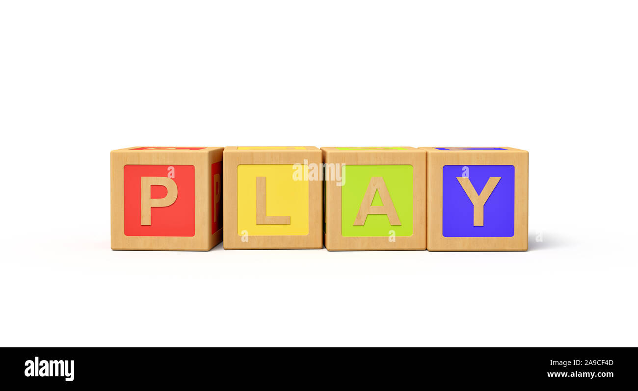 3d rendering of alphabet toy blocks. Digital art. Children playtime ...