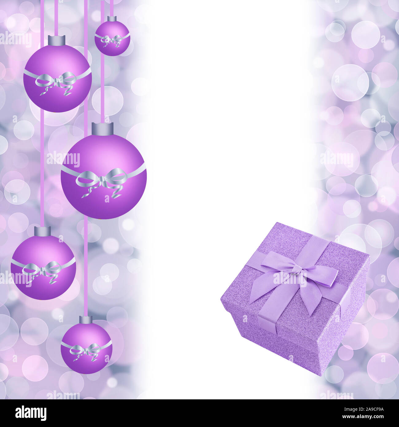 Violet festive Christmas background and gift Stock Photo - Alamy
