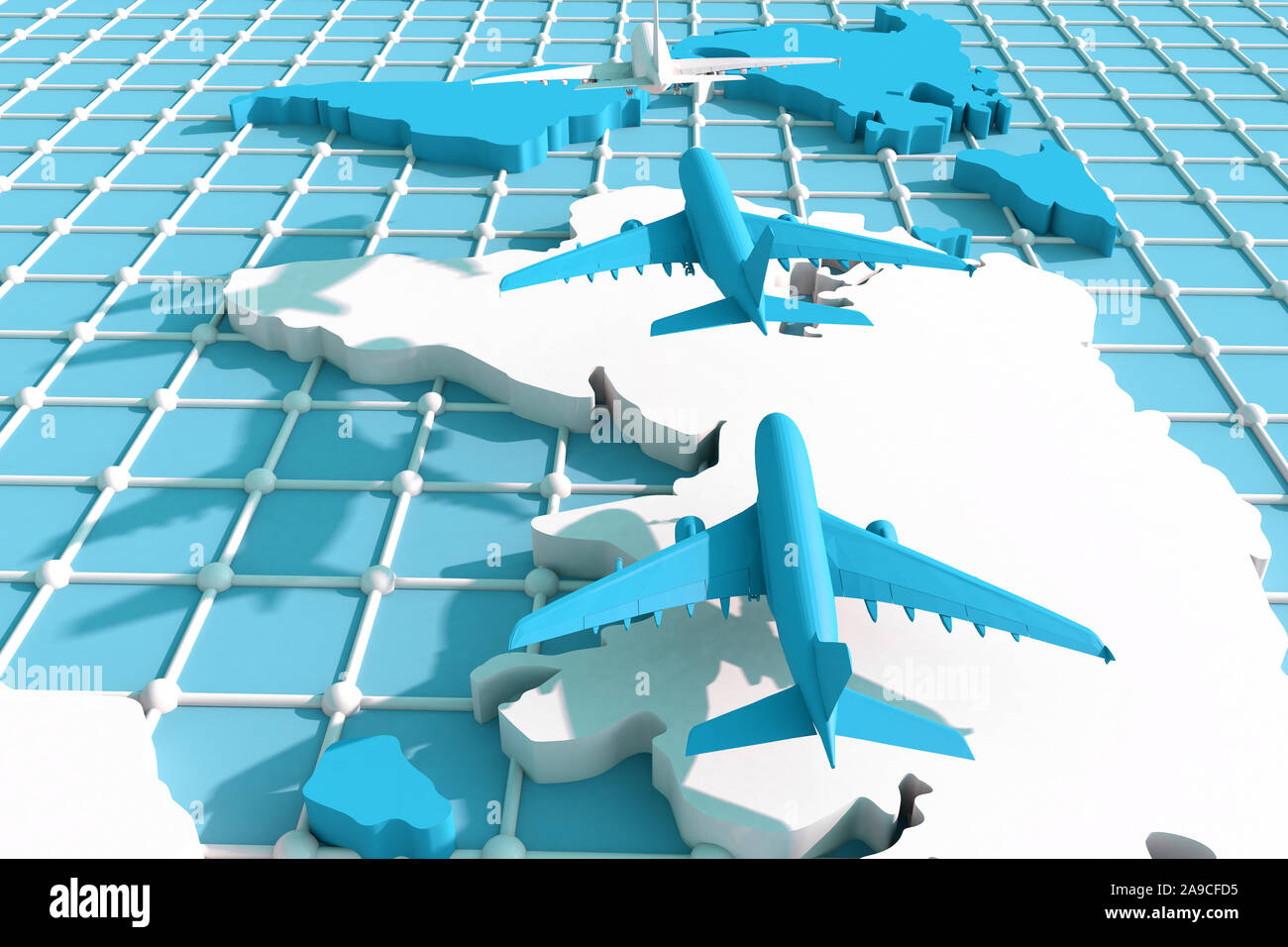 3d Traveling around the world by plane. 3d illustration. Traveling ...