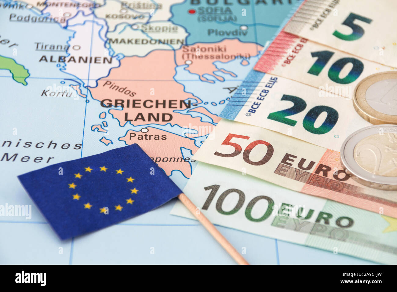 Euro and flag on german map Stock Photo - Alamy
