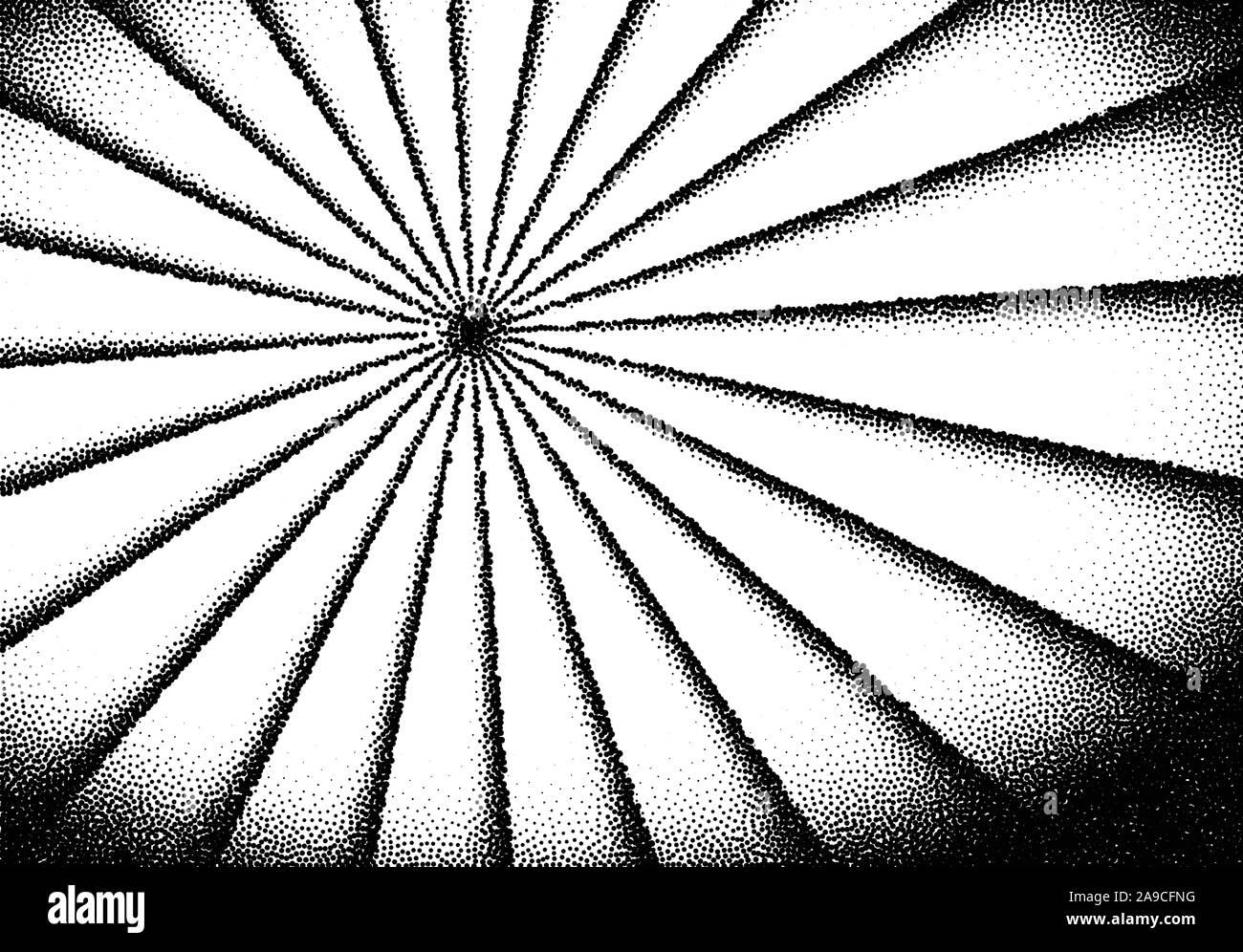 Dotwork sun rays card with stippled dots in vintage or grungy tattoo ...