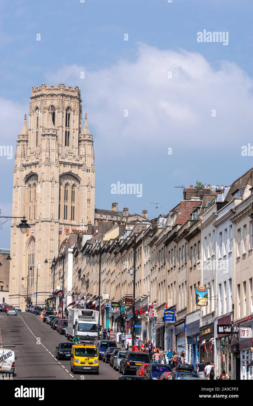 Wills Memorial Building Tower view from Park St, Bristol, England, UK ...