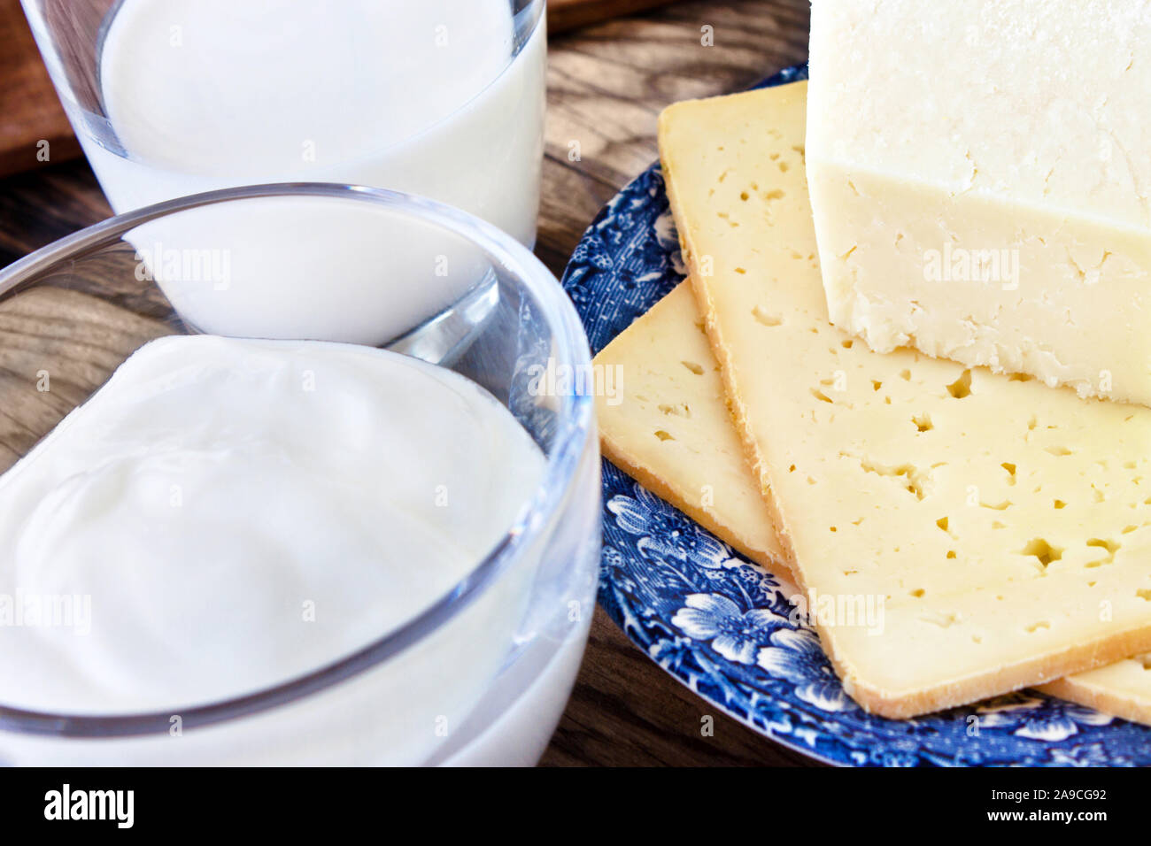 Selection of milk products Stock Photo - Alamy