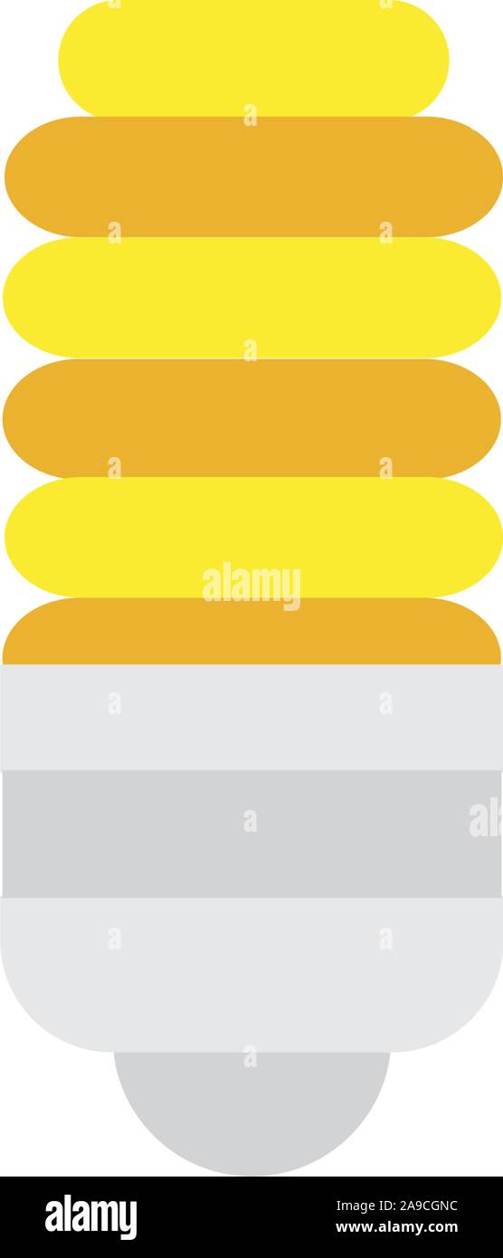 compact fluorescent lamp energy electricity light flat icon vector ...