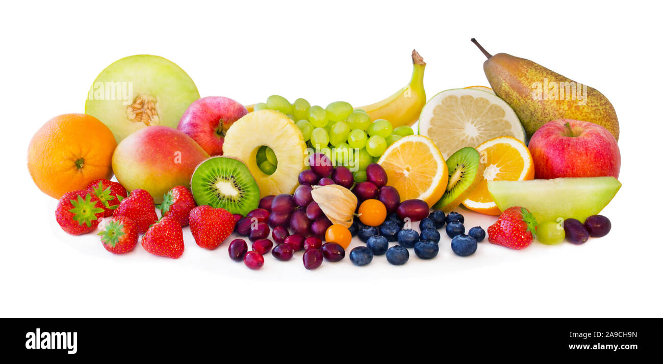 Fresh fruits panorama Cut Out Stock Images & Pictures - Alamy