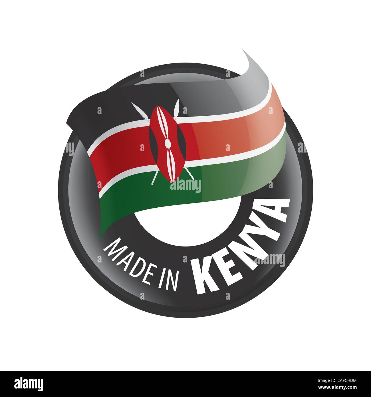 Kenya flag, vector illustration on a white background Stock Vector ...