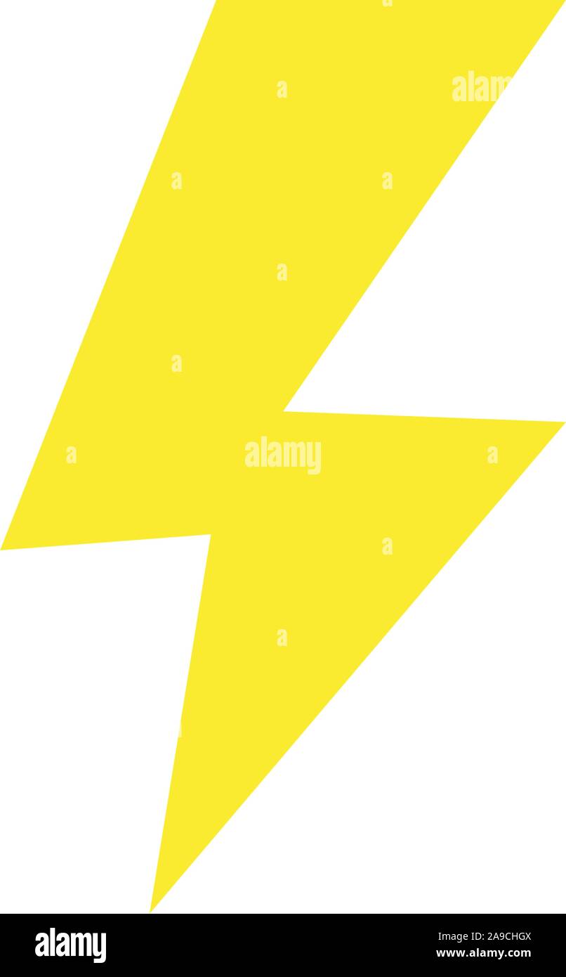 thunderbolt power energy light flat icon vector illustration Stock ...