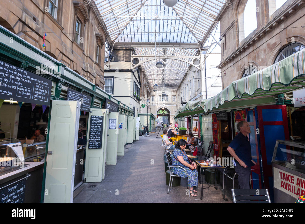 Food stall in St Nicholas Market, Bristol, England, UK Stock Photo - Alamy