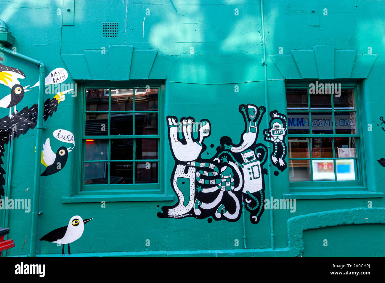 Start the bus mural painted by illustrator dave bain hi-res stock ...