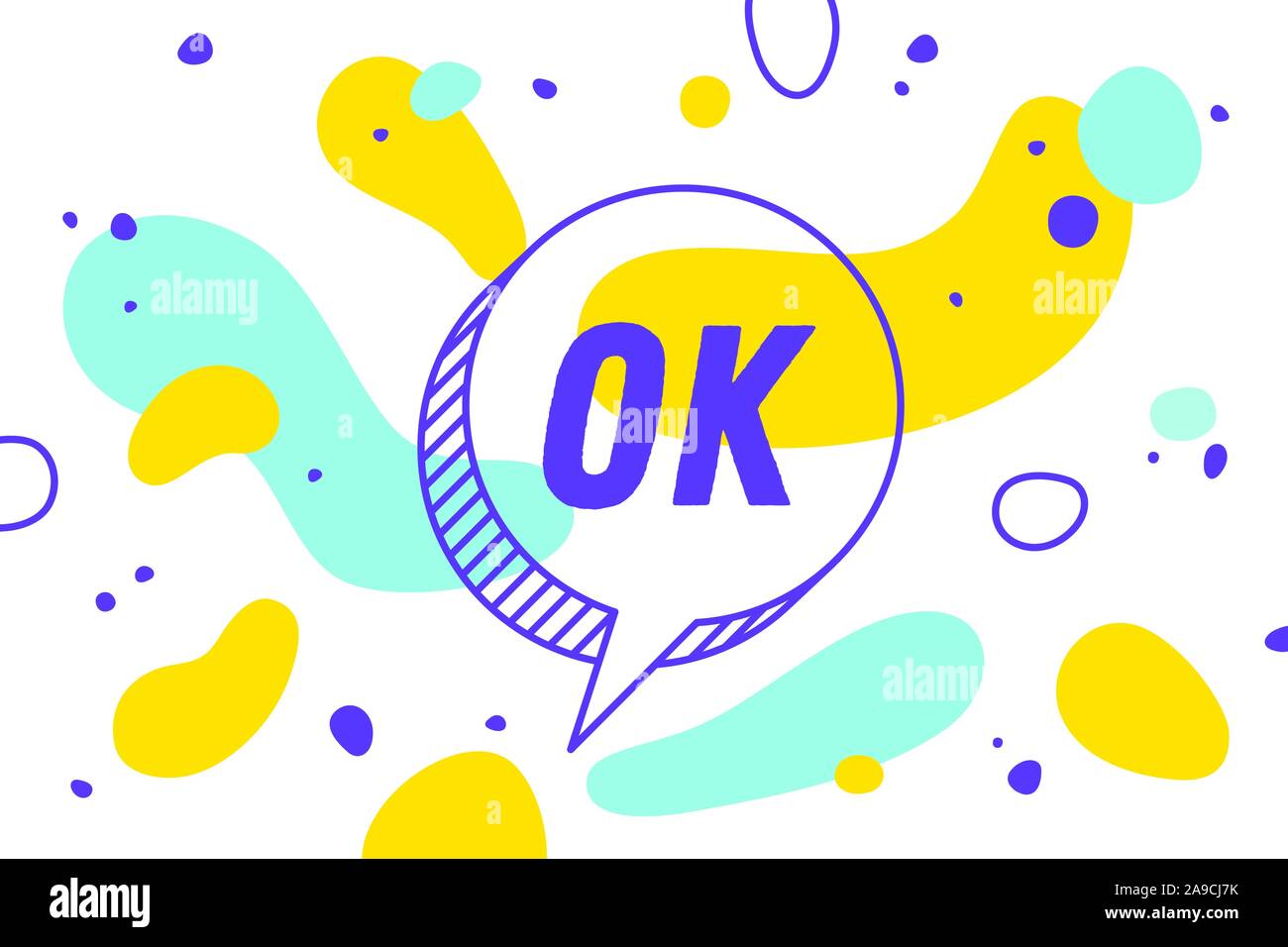 OK. Banner, speech bubble, poster and sticker concept Stock Vector ...