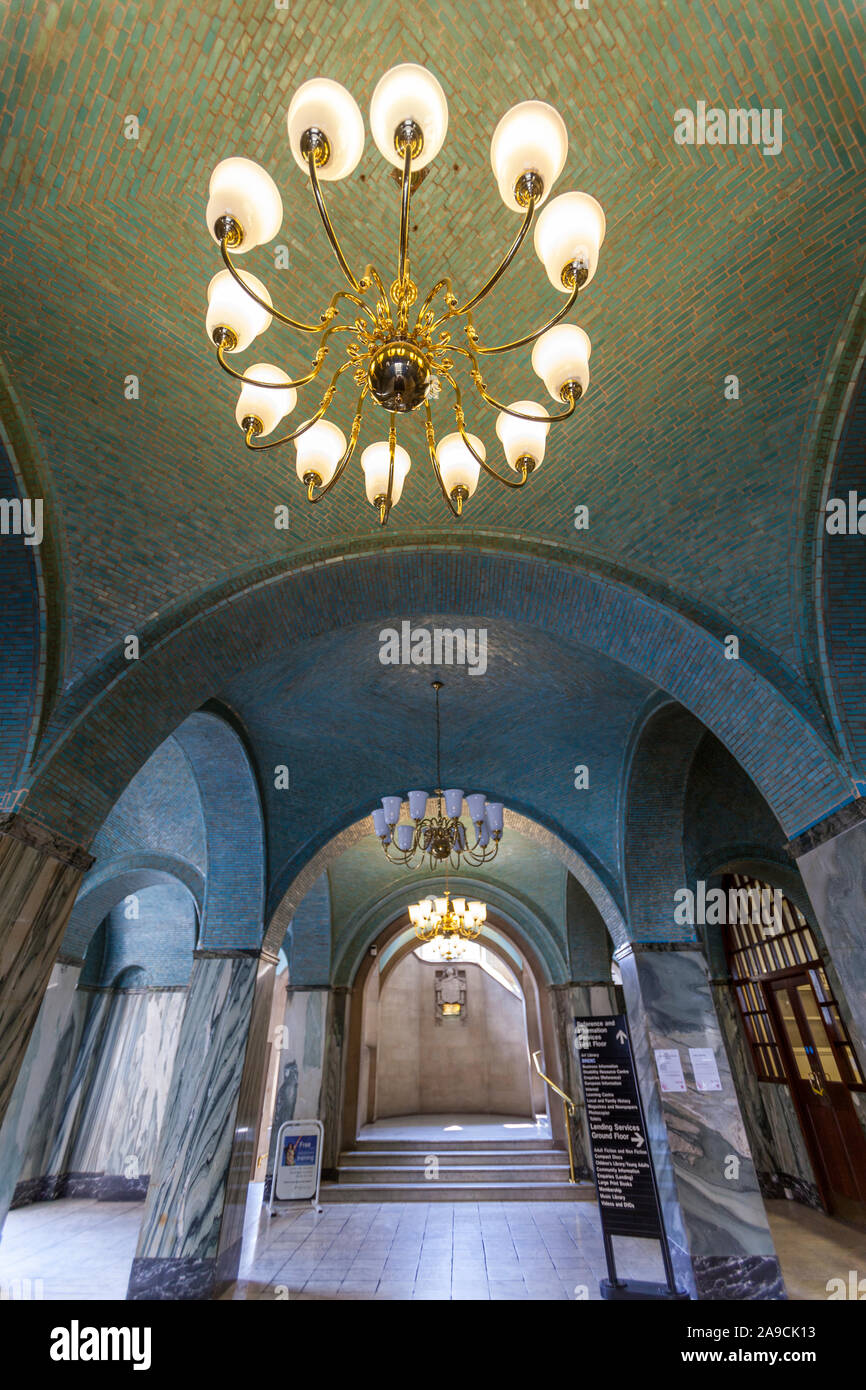 Vaulting in the entrance hall, Bristol Central Library is a historic ...