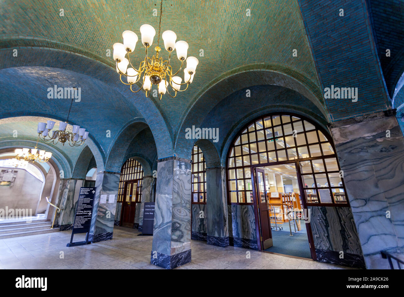 Vaulting in the entrance hall, Bristol Central Library is a historic ...