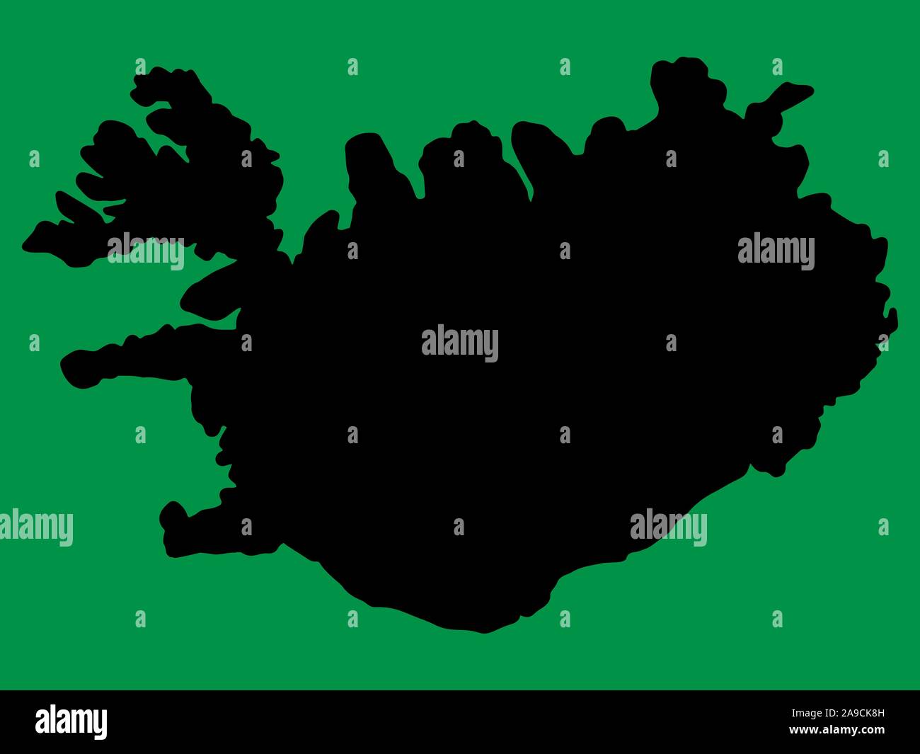 Iceland Map silhouette Vector illustration. Eps 10 Stock Vector Image ...