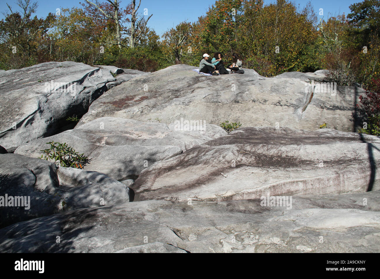 The Channels Natural Area Preserve, VA, USA. People resting on top of ...