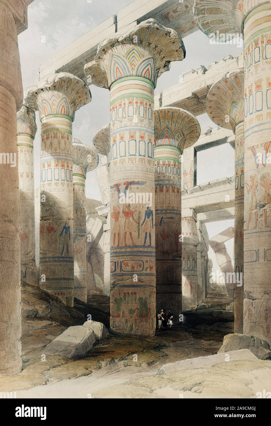 Karnac (Karnak) illustration by David Roberts (1796–1864 Stock Photo ...