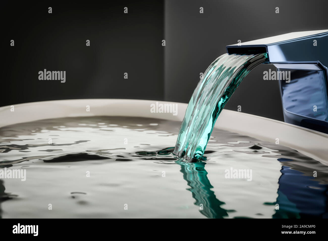 Water flowing in the basin 3d illustration Stock Photo - Alamy