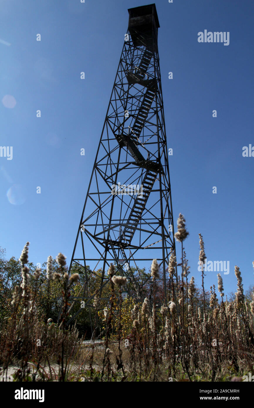 The old fire tower at the Channels Natural Area Preserve in VA, USA ...