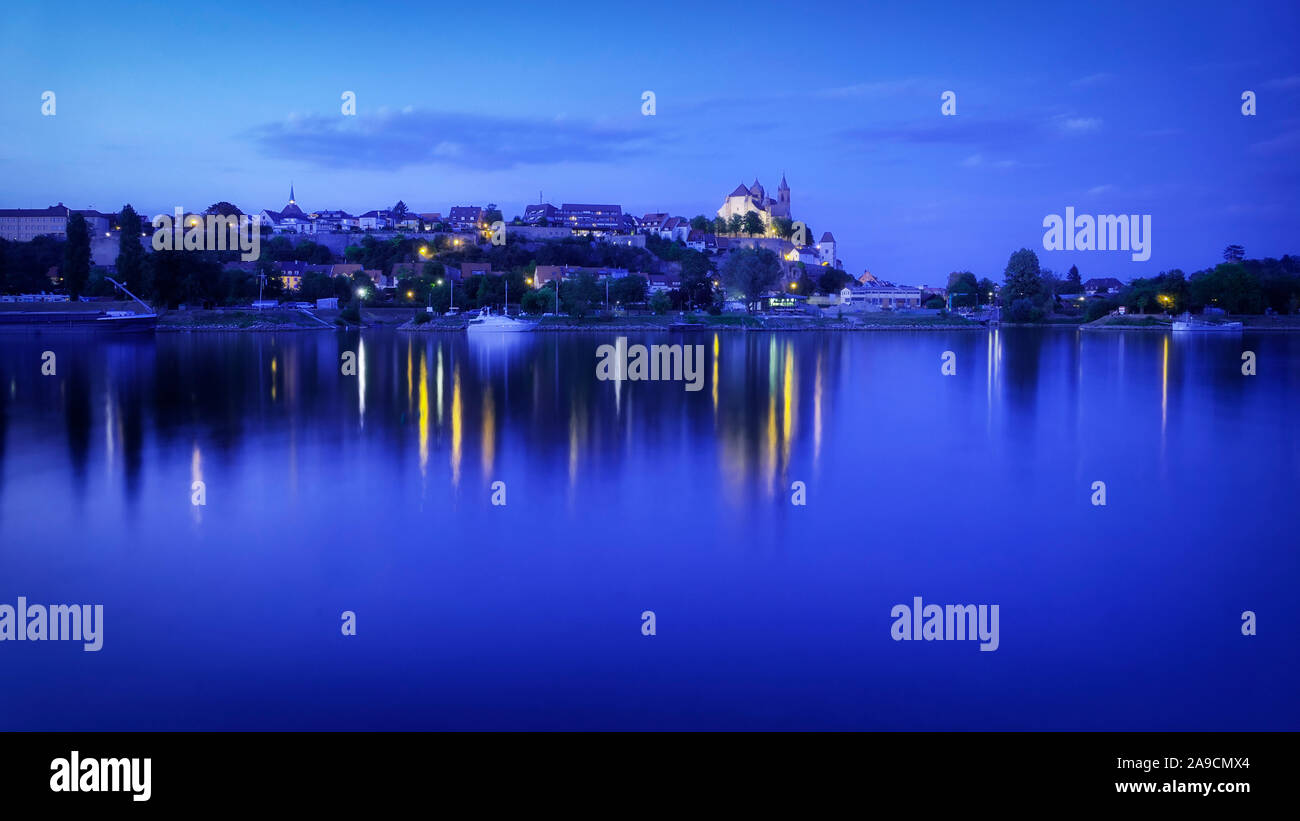 An image of a night view to the church of Breisach Germany Stock Photo ...