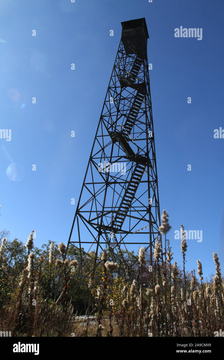 The old fire tower at the Channels Natural Area Preserve in VA, USA ...
