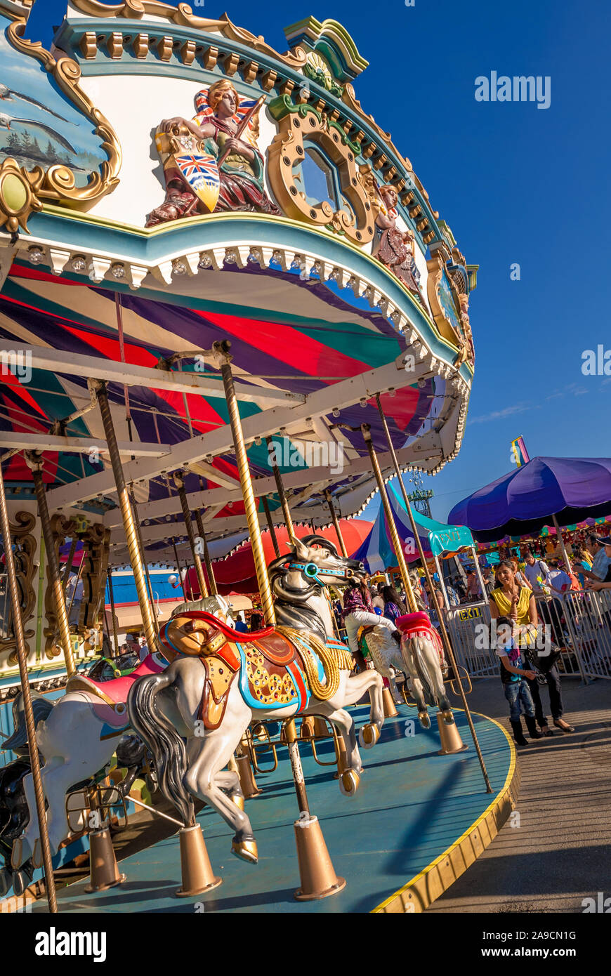 September 2, 2012 - Vancouver, Canada: Colourful vintage carousel horse ...