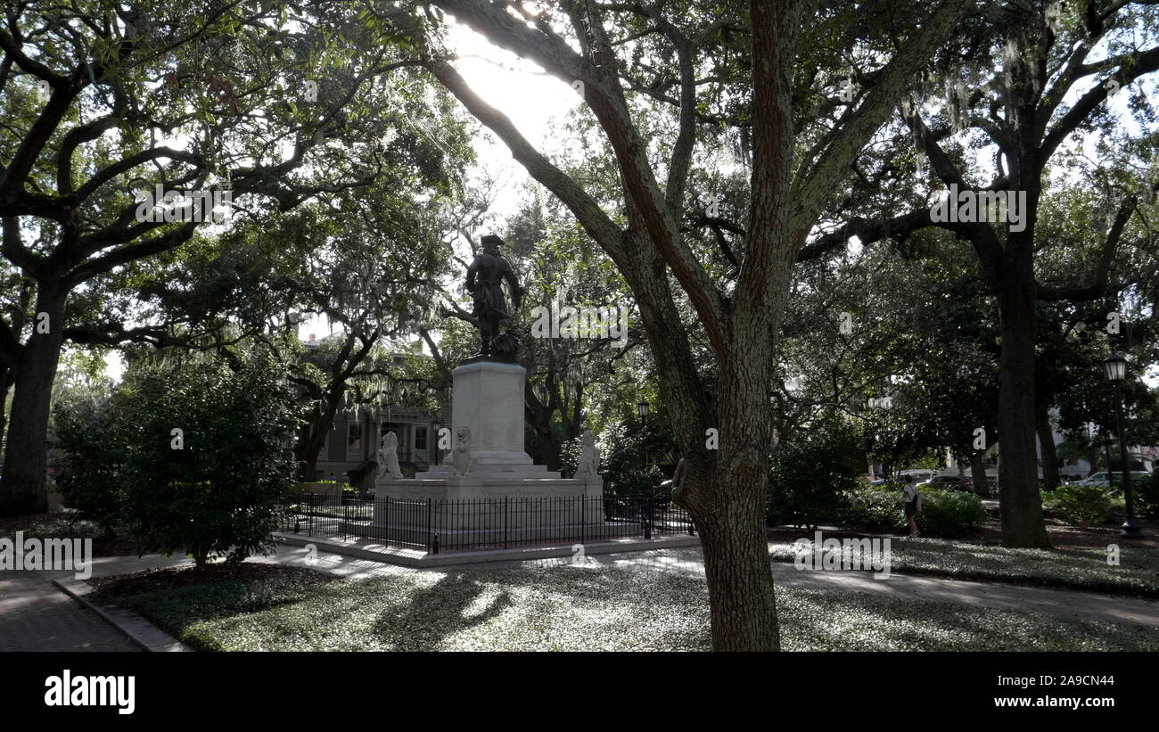 rear view of the oglethorpe statue at chippewa square in savannah Stock ...