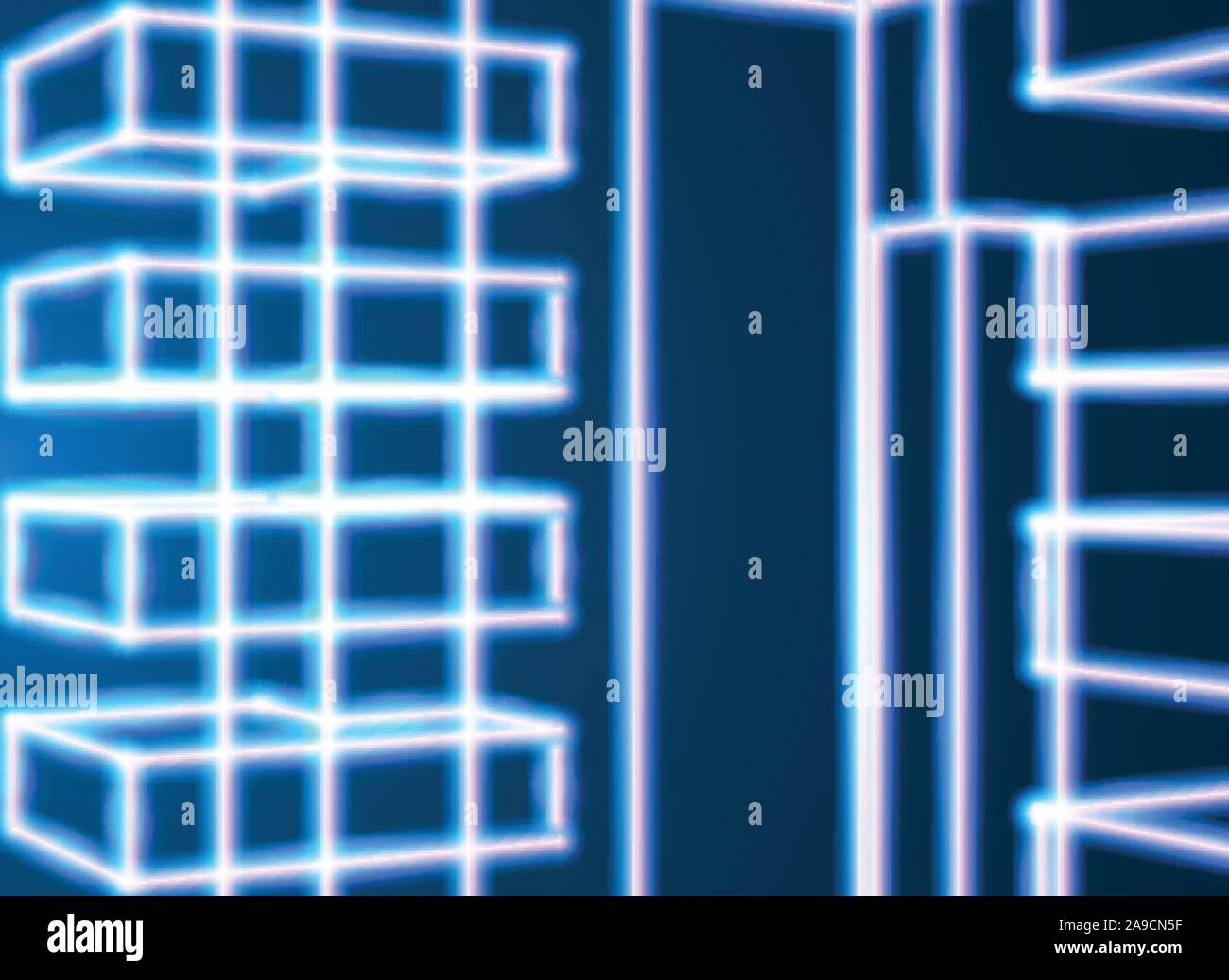 Bright neon lines abstract background with retro computer technology ...