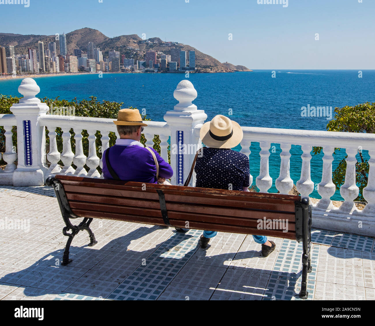 Europe bench mirador promenade beach hi-res stock photography and ...