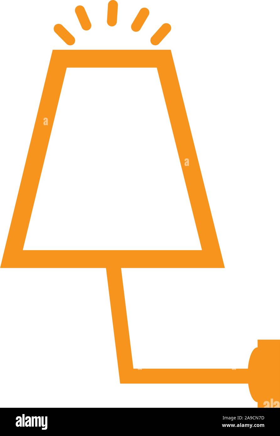 wall lamp energy electricity light yellow line style vector ...