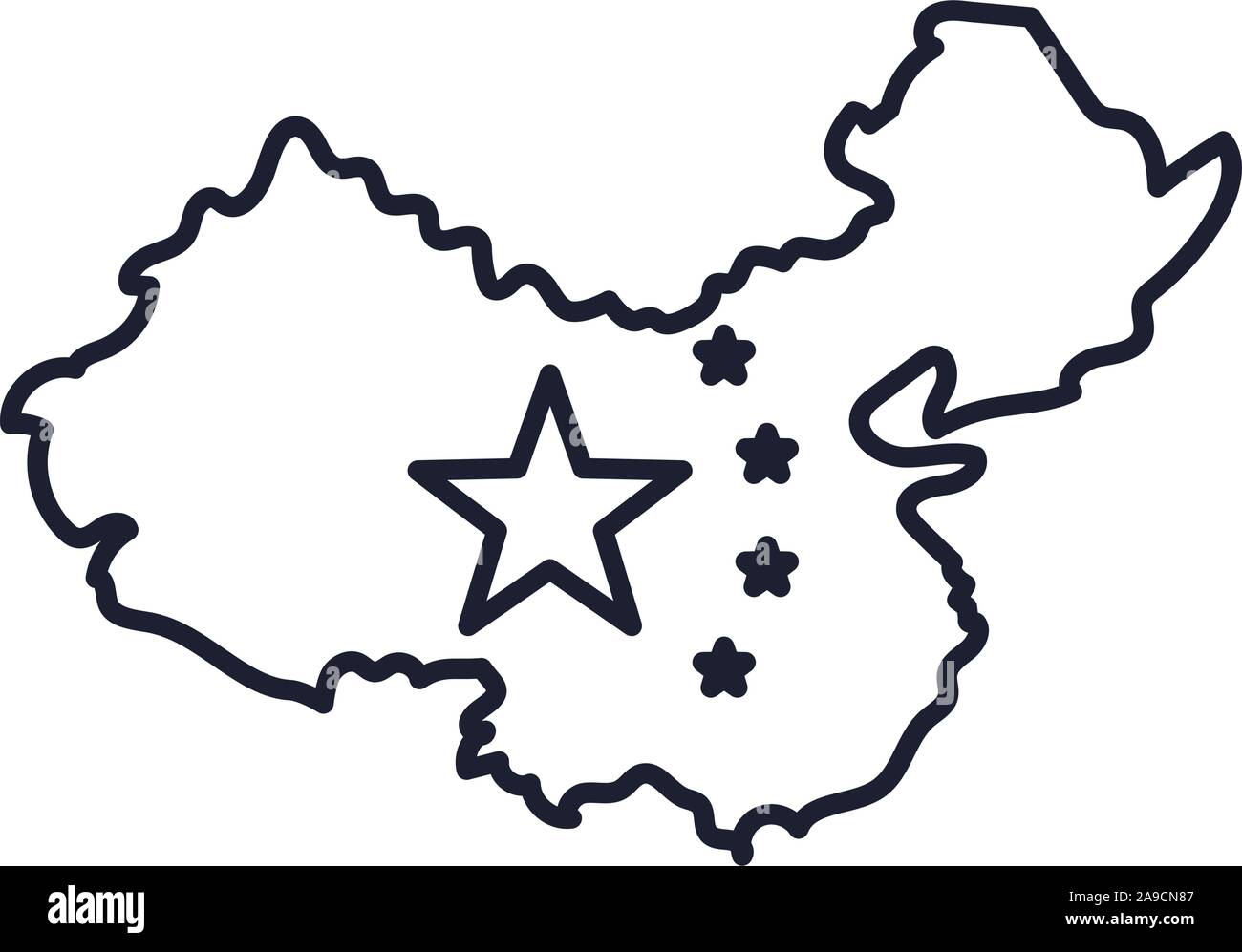 Isolated chinese map vector design Stock Vector Image & Art - Alamy