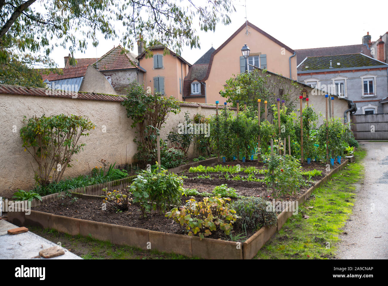 Vegetable garden in a house in a country village Stock Photo - Alamy