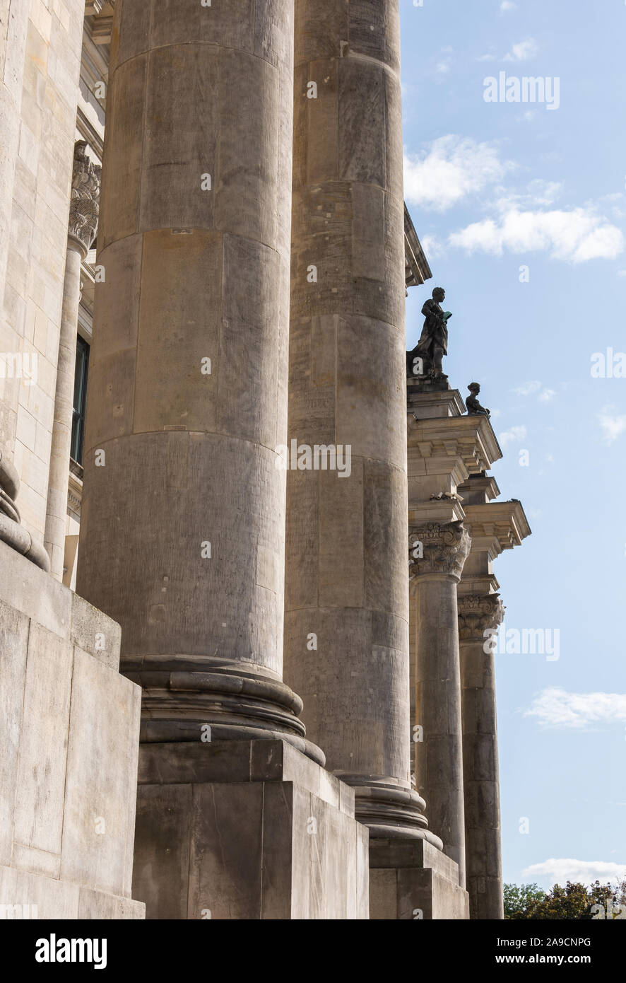 Reichstag architectural columns, historic edifice in Berlin, Germany ...