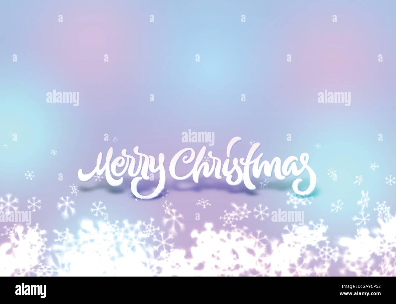 Christmas snowflakes background with falling snow and lettering or ...